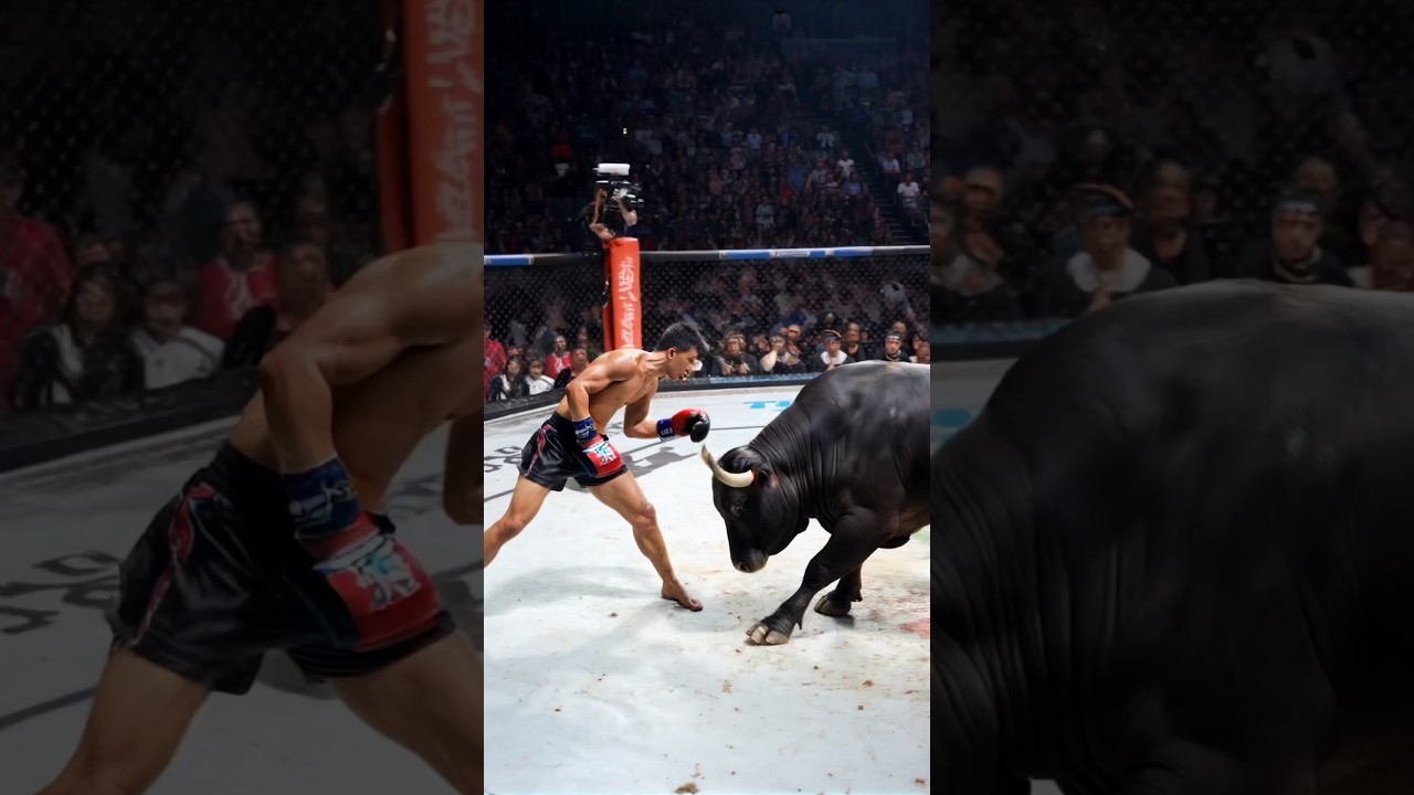 Bro vs Bull #ai #fight #mma #ufc #muaythai #kickboxing #boxing #shorts ...
